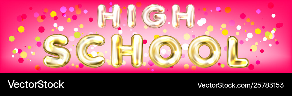 High school pink panorama banner Royalty Free Vector Image