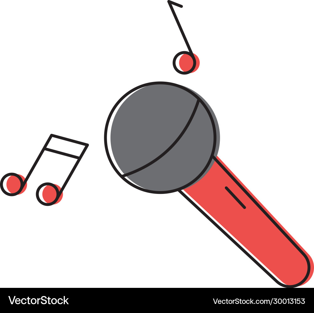 Karaoke microphone icon symbol isolated on white Vector Image