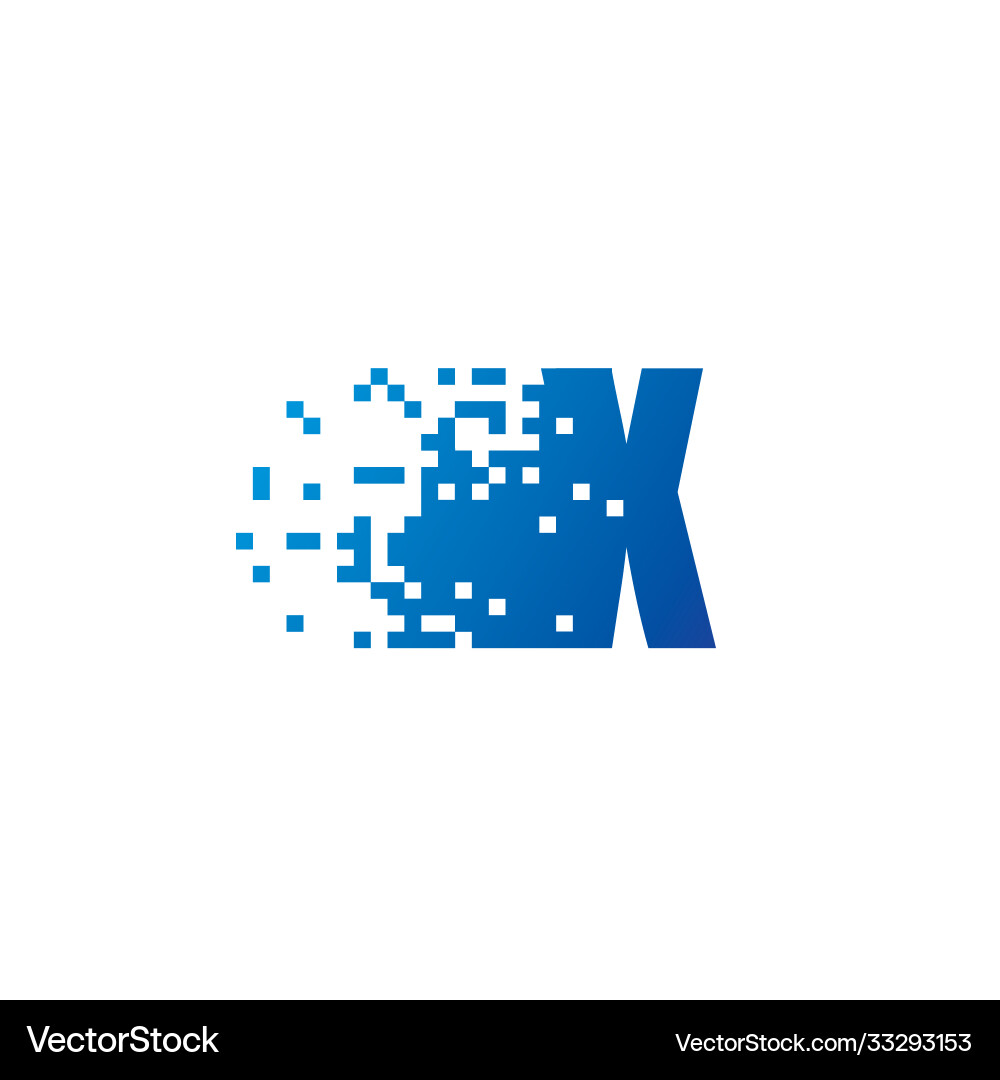 Letter x pixel logo fast moving x logo Royalty Free Vector