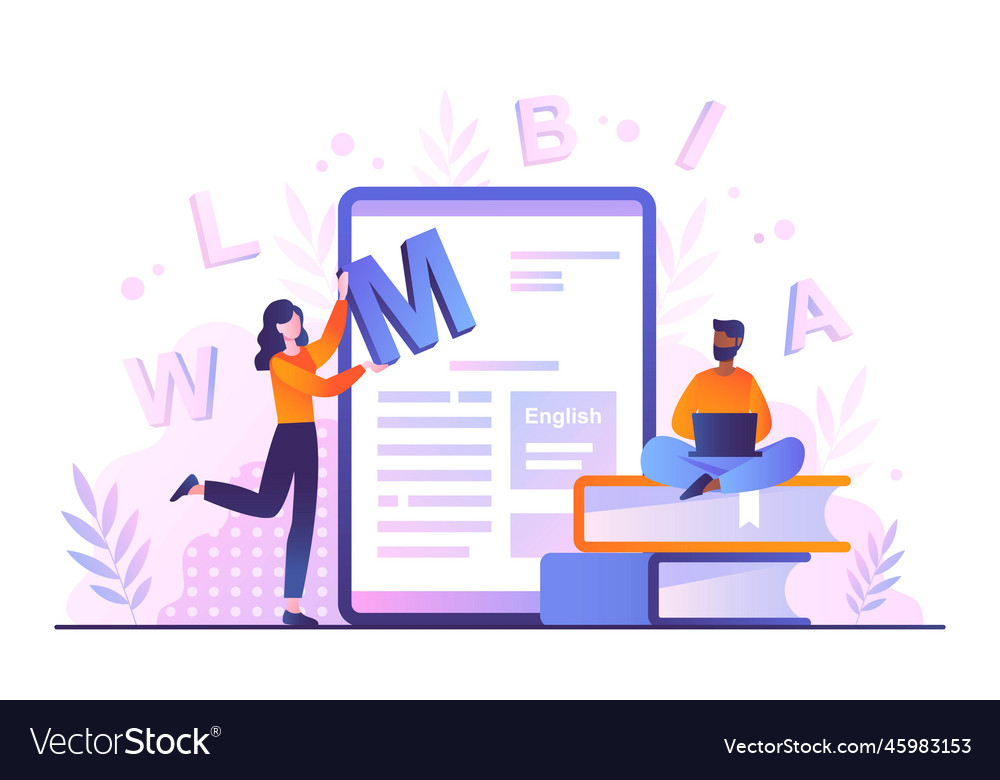 People learning language Royalty Free Vector Image