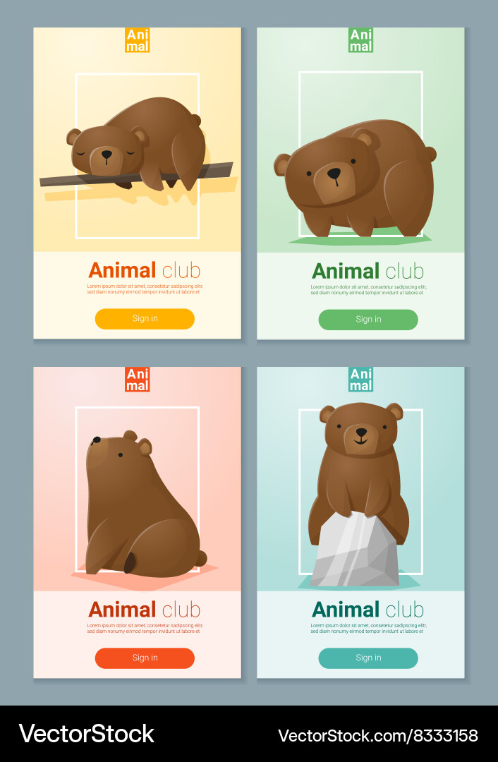 Animal banner with bears for web design 2 Vector Image