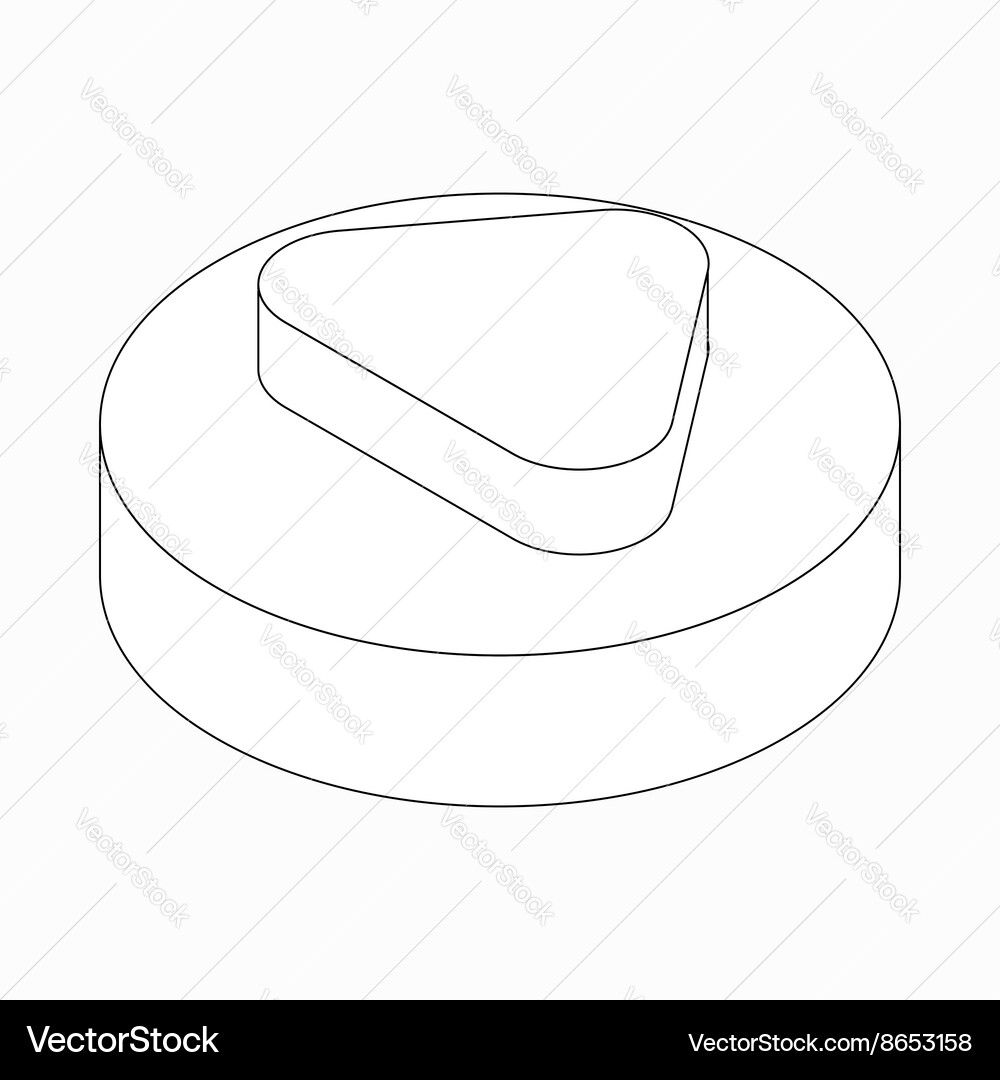 Arrow with round corners icon isometric 3d style Vector Image