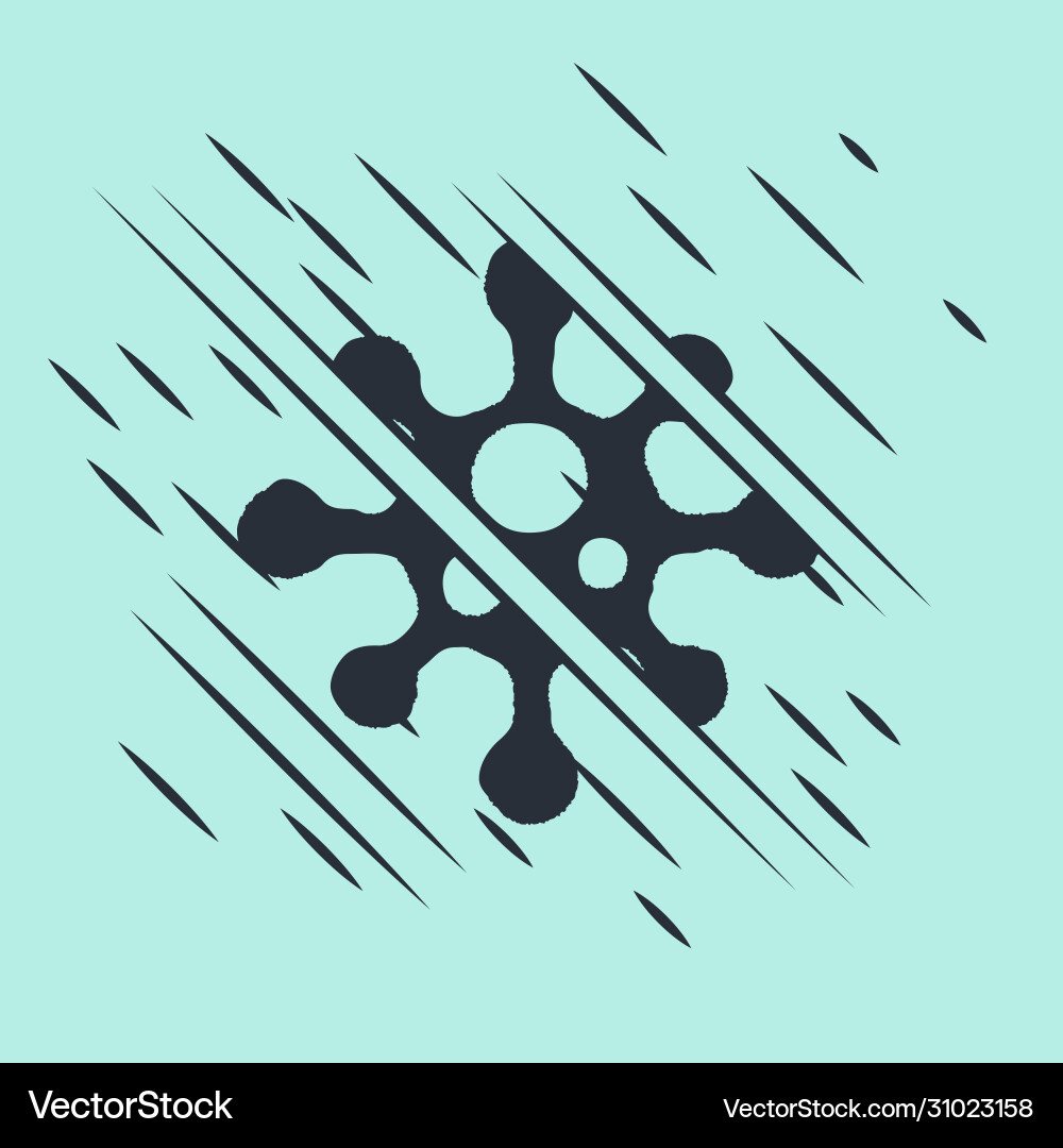 Black virus icon isolated on green background Vector Image
