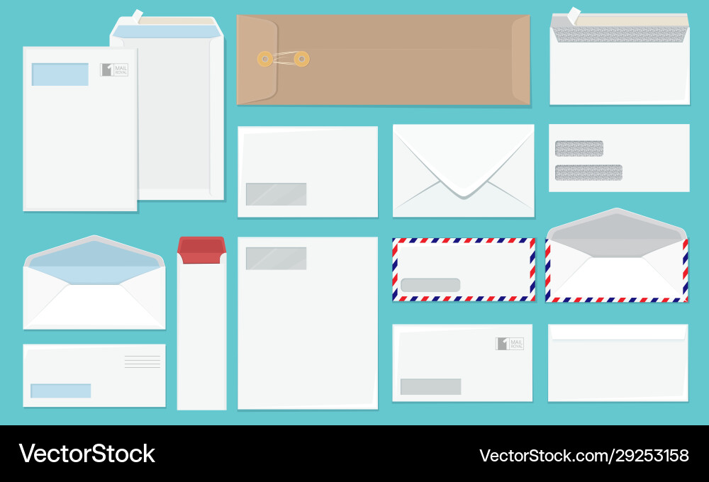 Blank envelope office a4 paper corporate style Vector Image