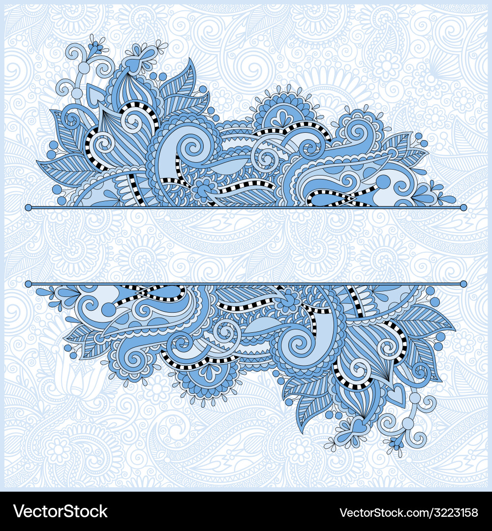 Blue colour decorative template for greeting card Vector Image