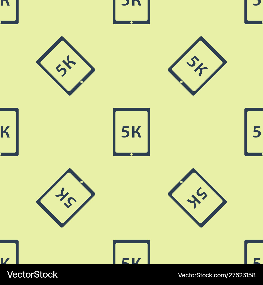 Blue tablet with text 5k icon isolated seamless Vector Image