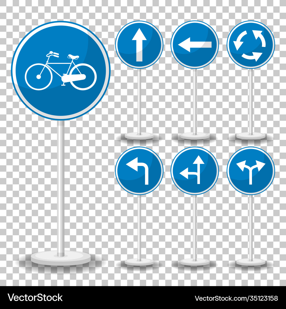 Blue traffic sign on transparent background Vector Image