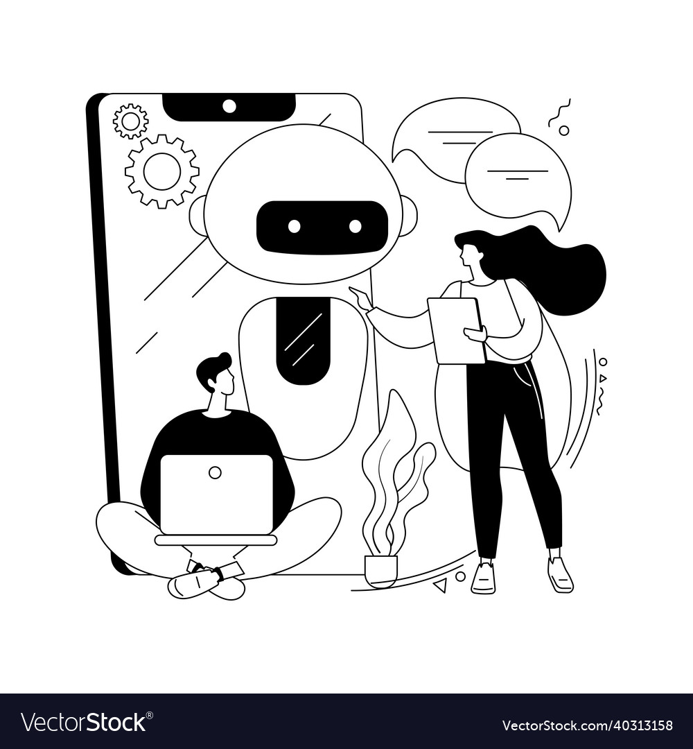 Chatbot app development abstract concept Vector Image