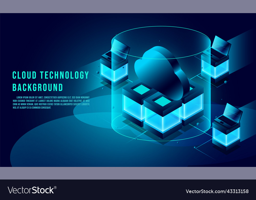 Cloud Data Storage 3d Isometric Infographic Vector Image