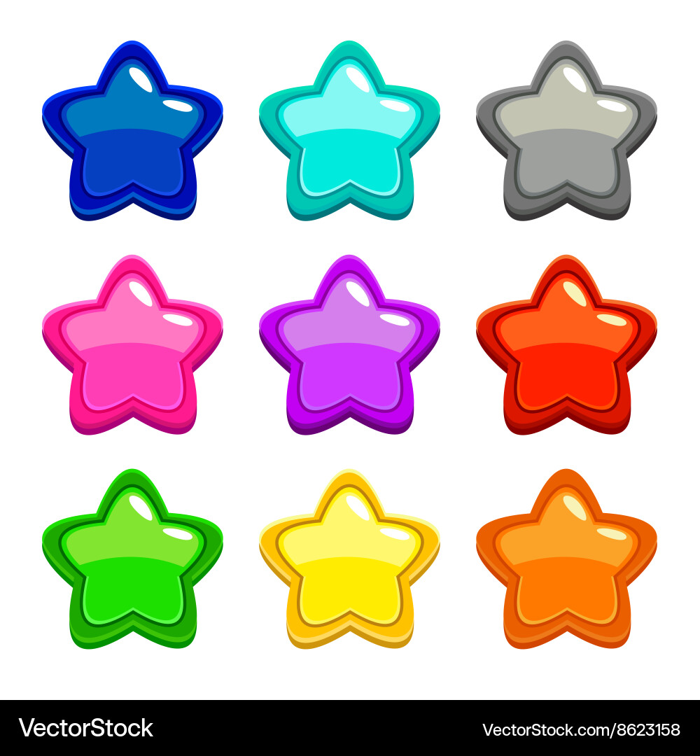 Colorful star icons Royalty Free Vector Image - VectorStock