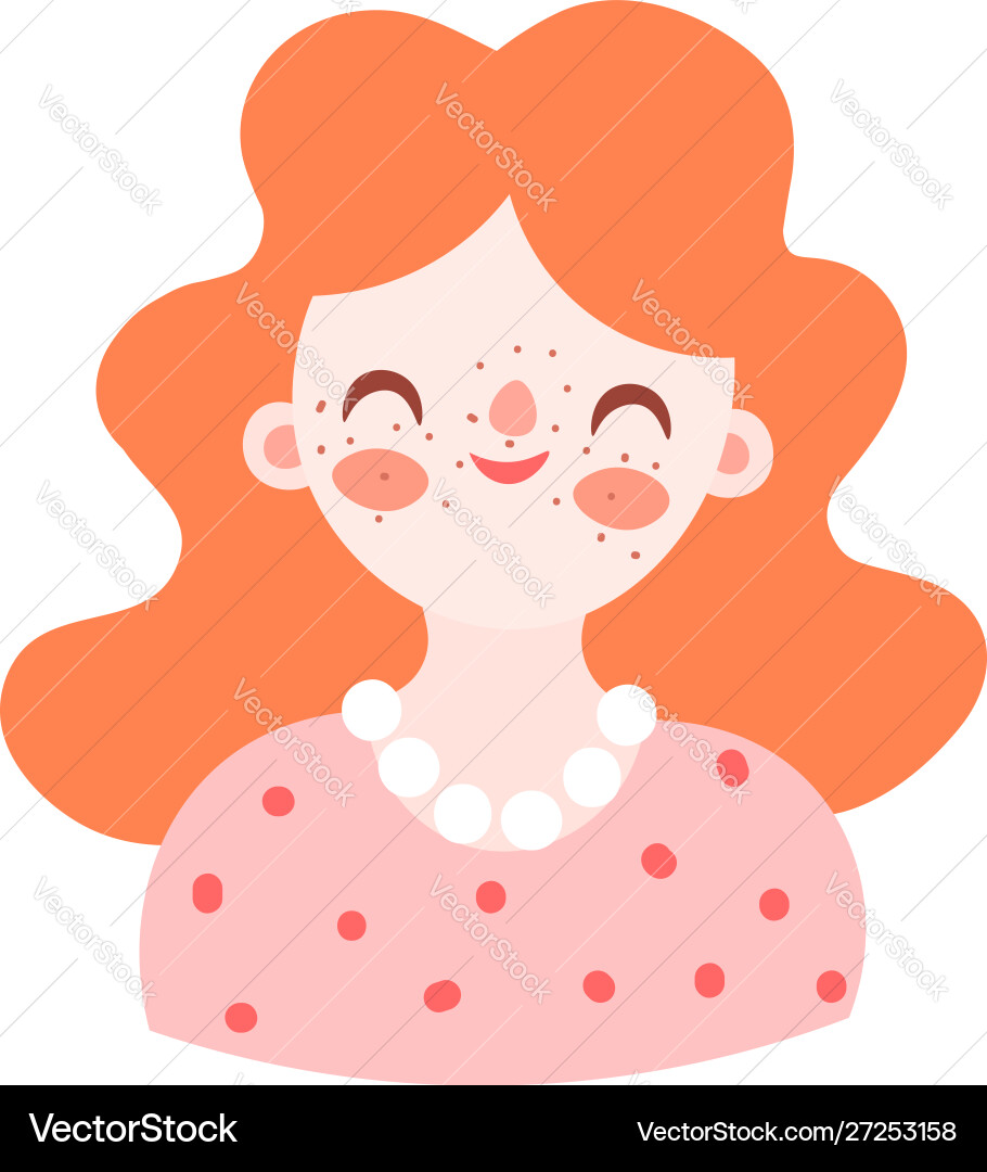 Cute cartoon pretty beautiful Royalty Free Vector Image