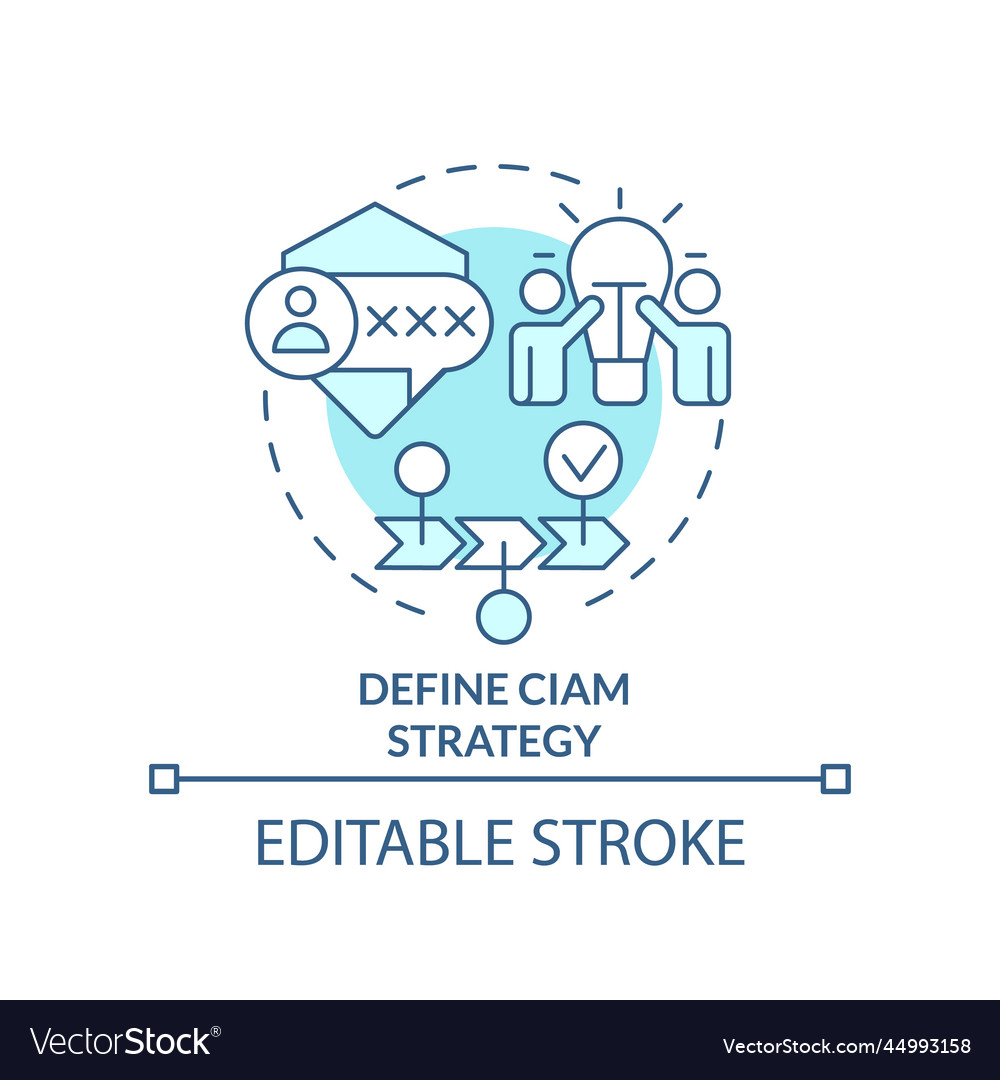 Define ciam strategy turquoise concept icon Vector Image