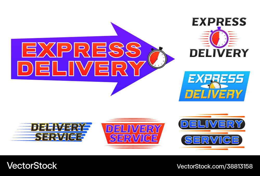 Express fast time delivery order logo banner Vector Image