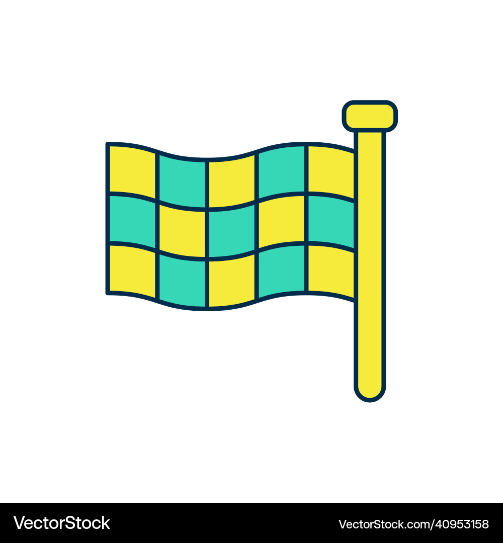 Filled outline checkered flag icon isolated Vector Image