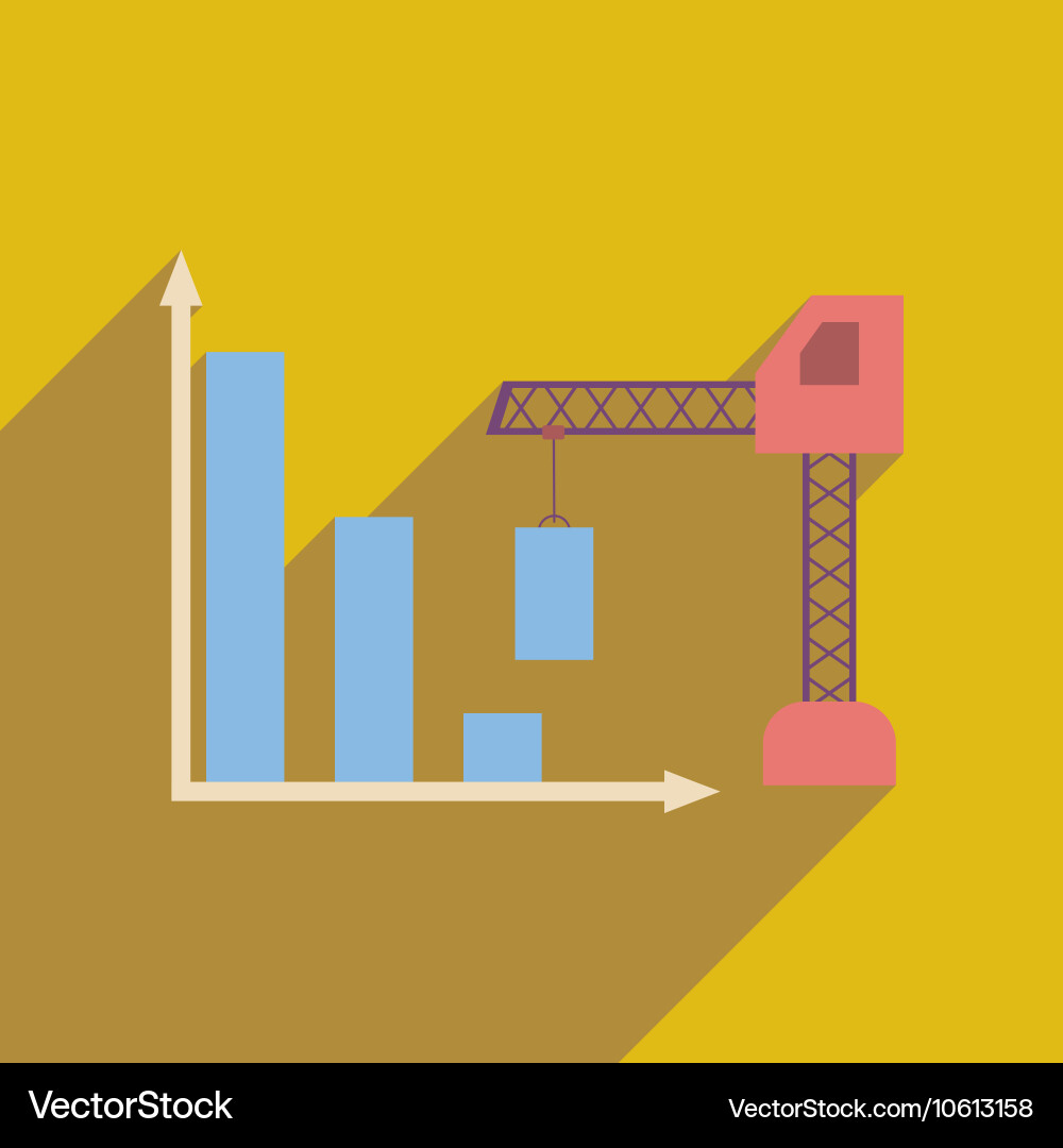 Flat web icon with long shadow construction Vector Image