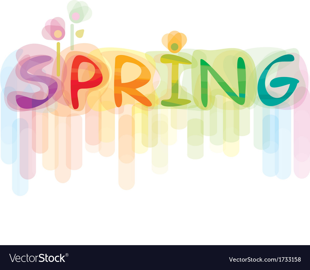Font spring Royalty Free Vector Image - VectorStock