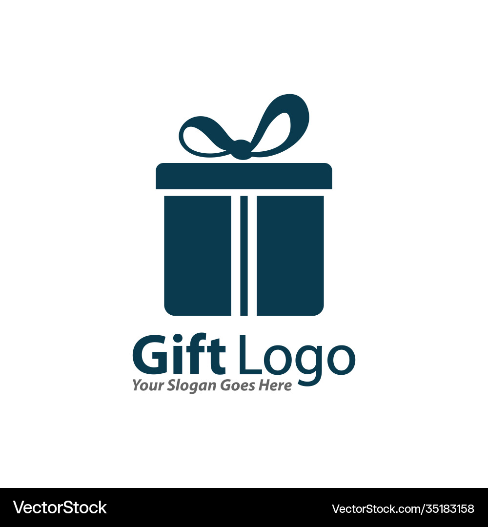Gift logo icon emblem shop logo design Royalty Free Vector