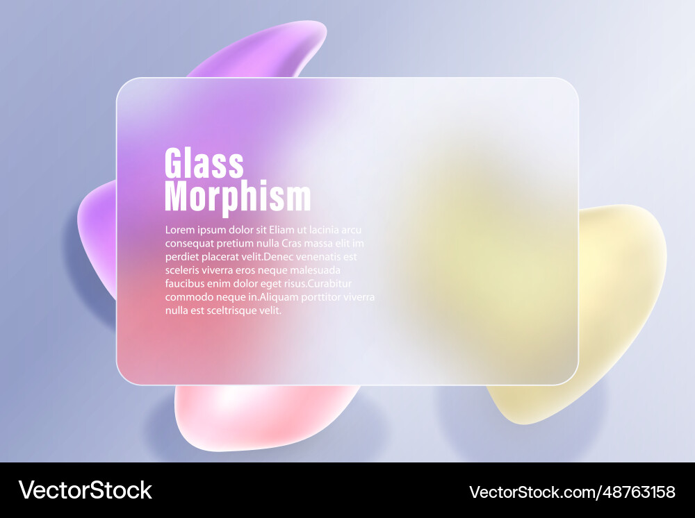 Glass morphism with transparent card or frame Vector Image