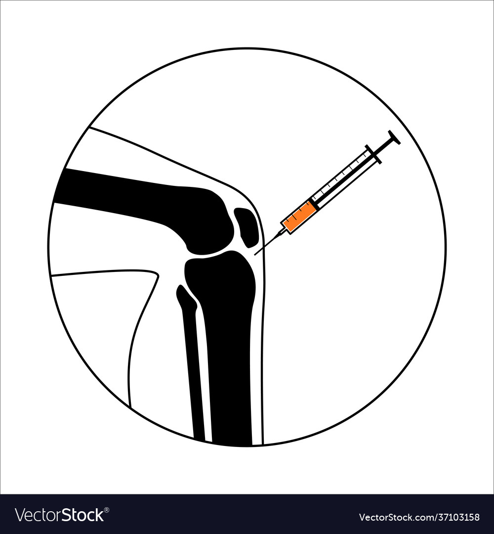 Knee injection concept Royalty Free Vector Image