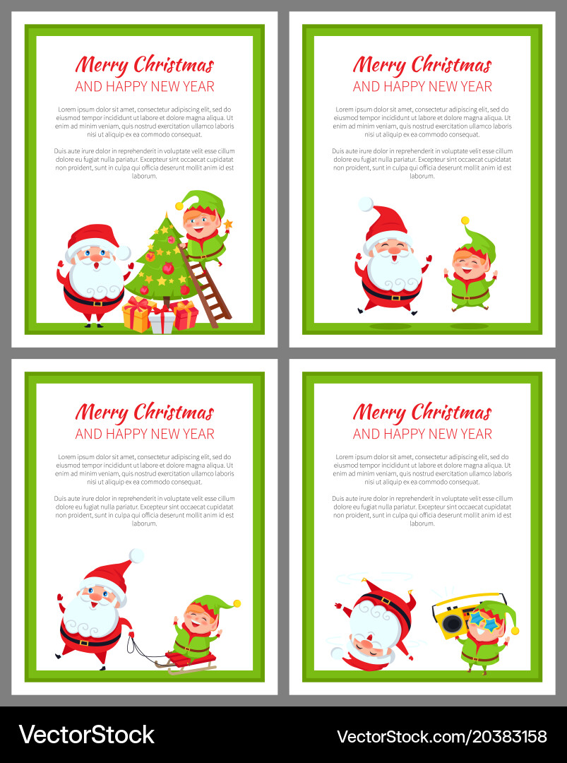 Merry christmas santa helper Royalty Free Vector Image