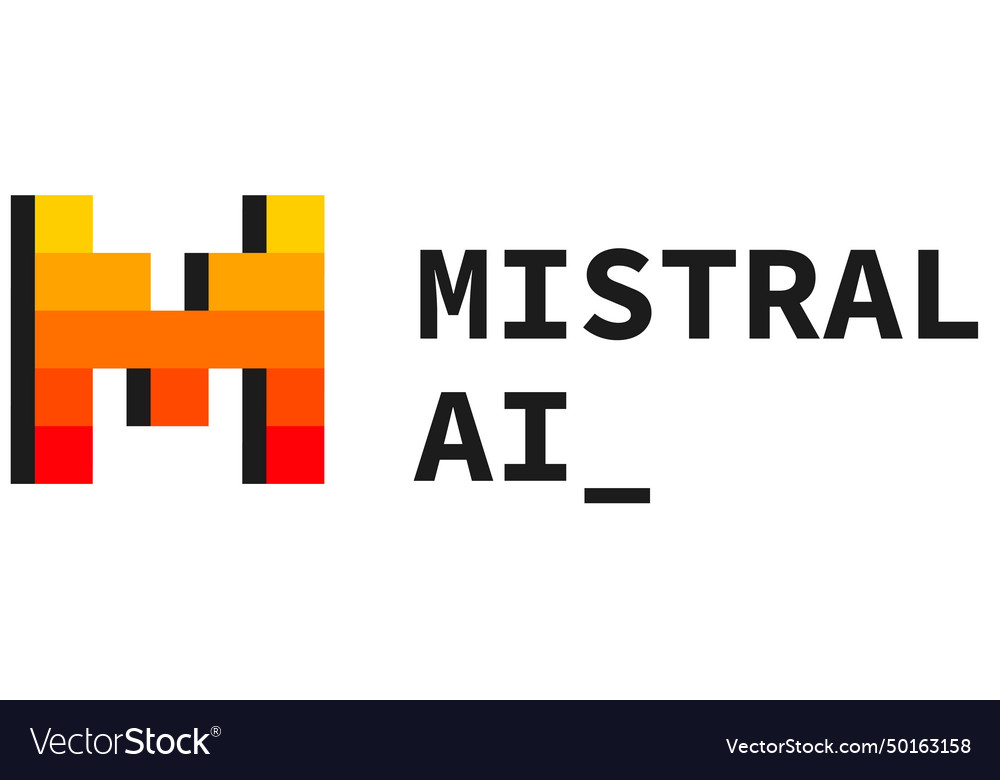Mistral ai logo developer artificial intelligence Vector Image