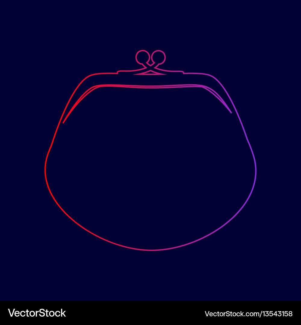 Purse sign line icon Royalty Free Vector Image