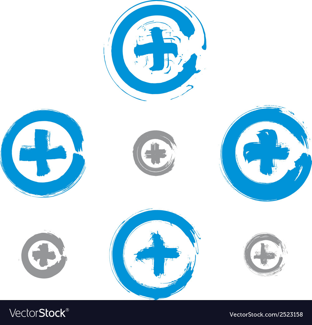 Set of hand-drawn validation icons scanned and Vector Image