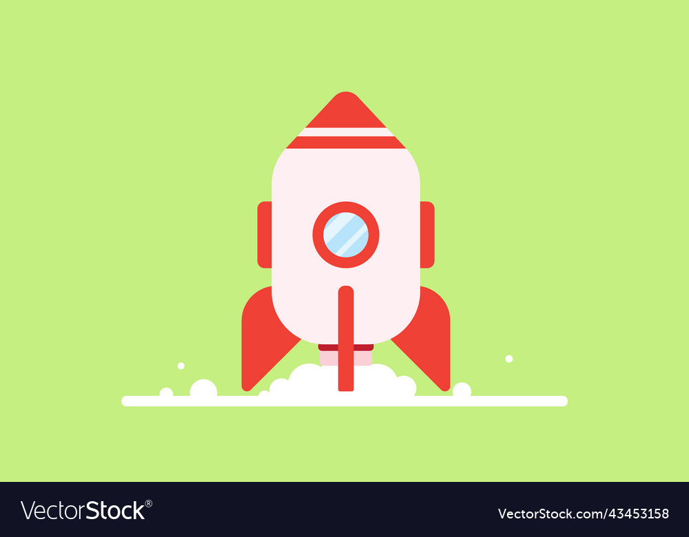 Space Rocket Launch From Ground Royalty Free Vector Image