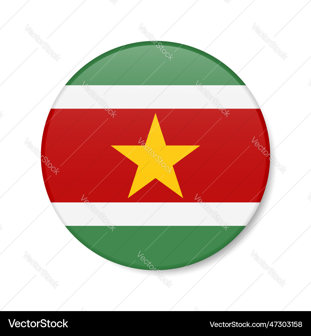 Suriname circle button icon surinamese round Vector Image