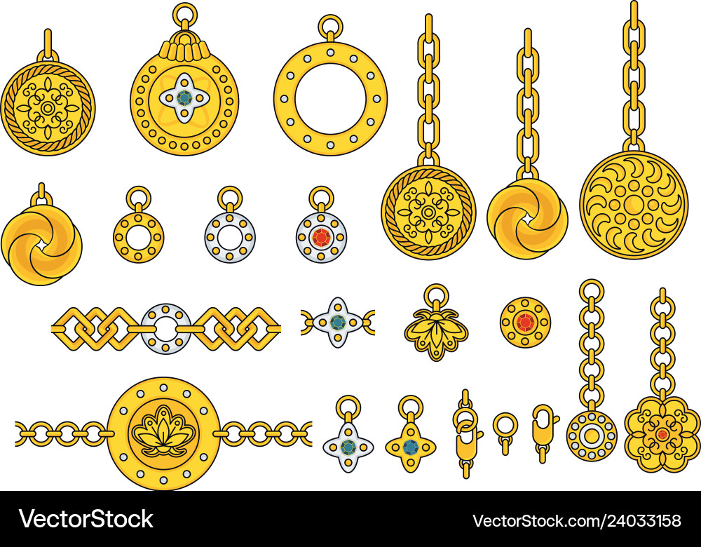 Trendy pendant with chains pendants straps Vector Image