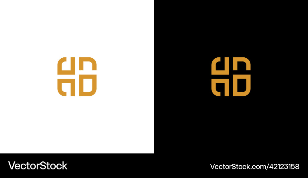 Unique and modern hg letter initials logo design 2