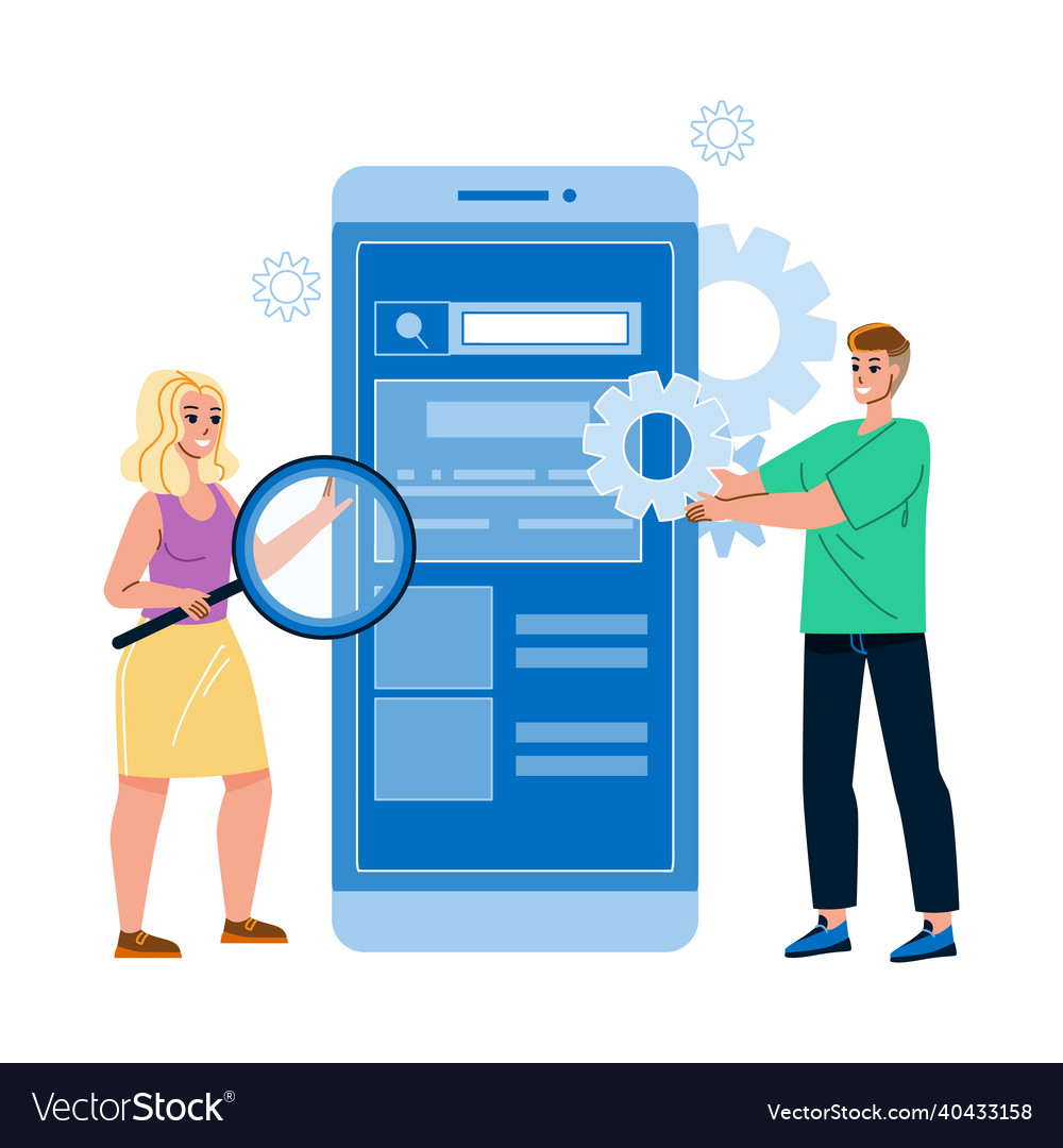 Usability testing making it developers Royalty Free Vector