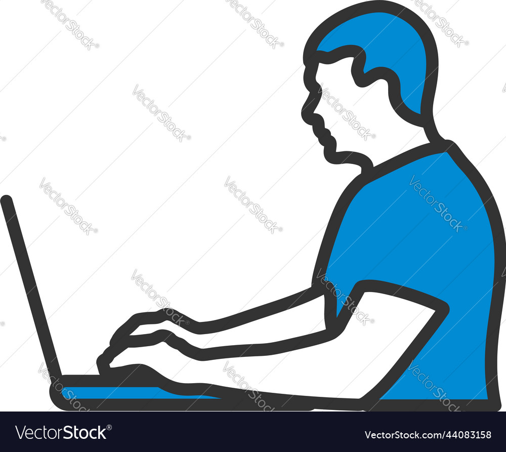 Writer at the work icon Royalty Free Vector Image