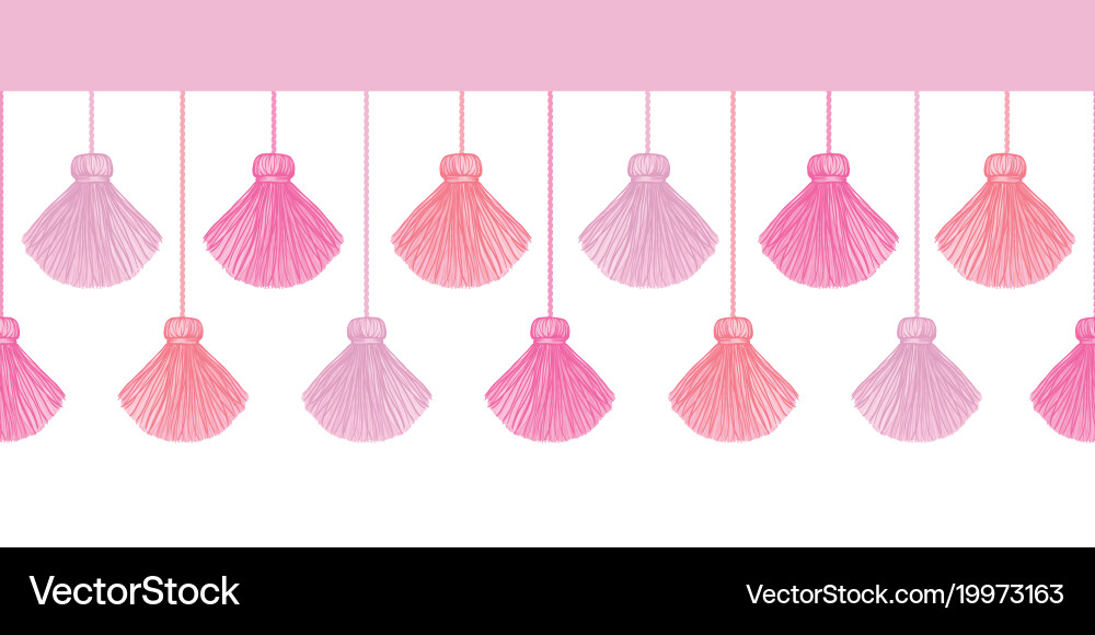 Elegant pink decorative tassels set Royalty Free Vector