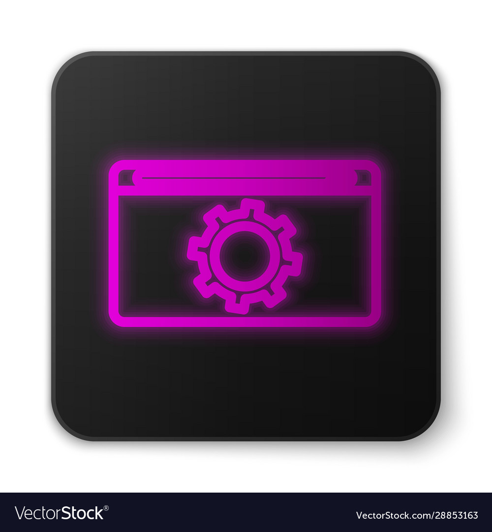 Glowing neon line setting icon isolated on white Vector Image
