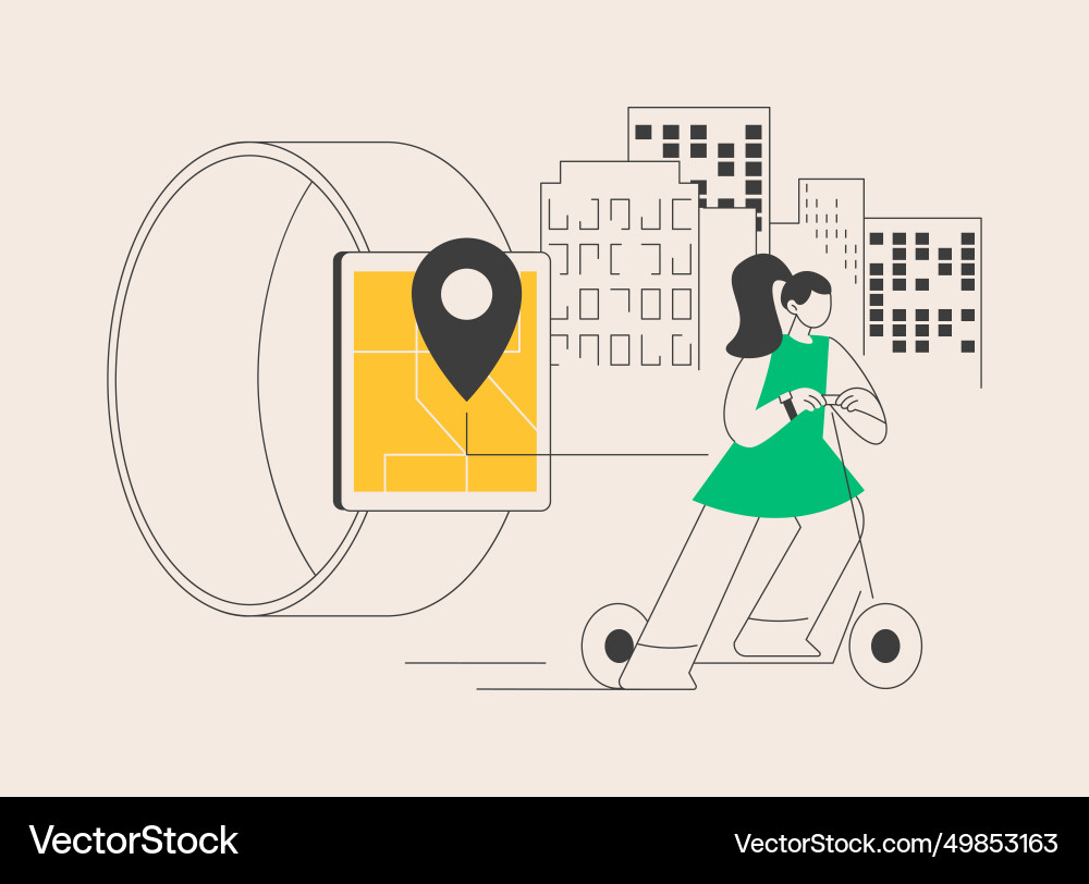 Gps kids tracker watches abstract concept Vector Image