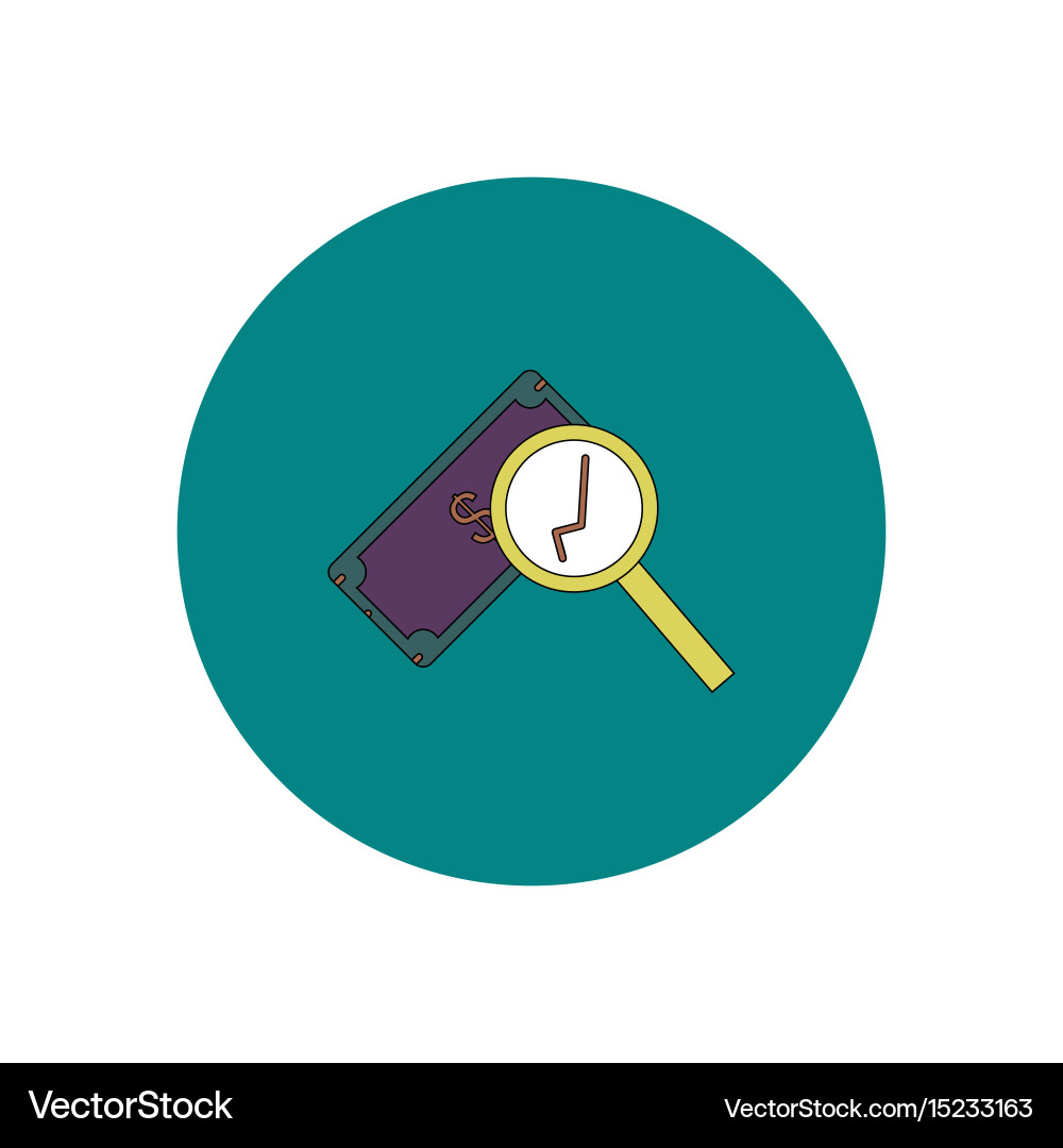 In flat design of magnifier Royalty Free Vector Image