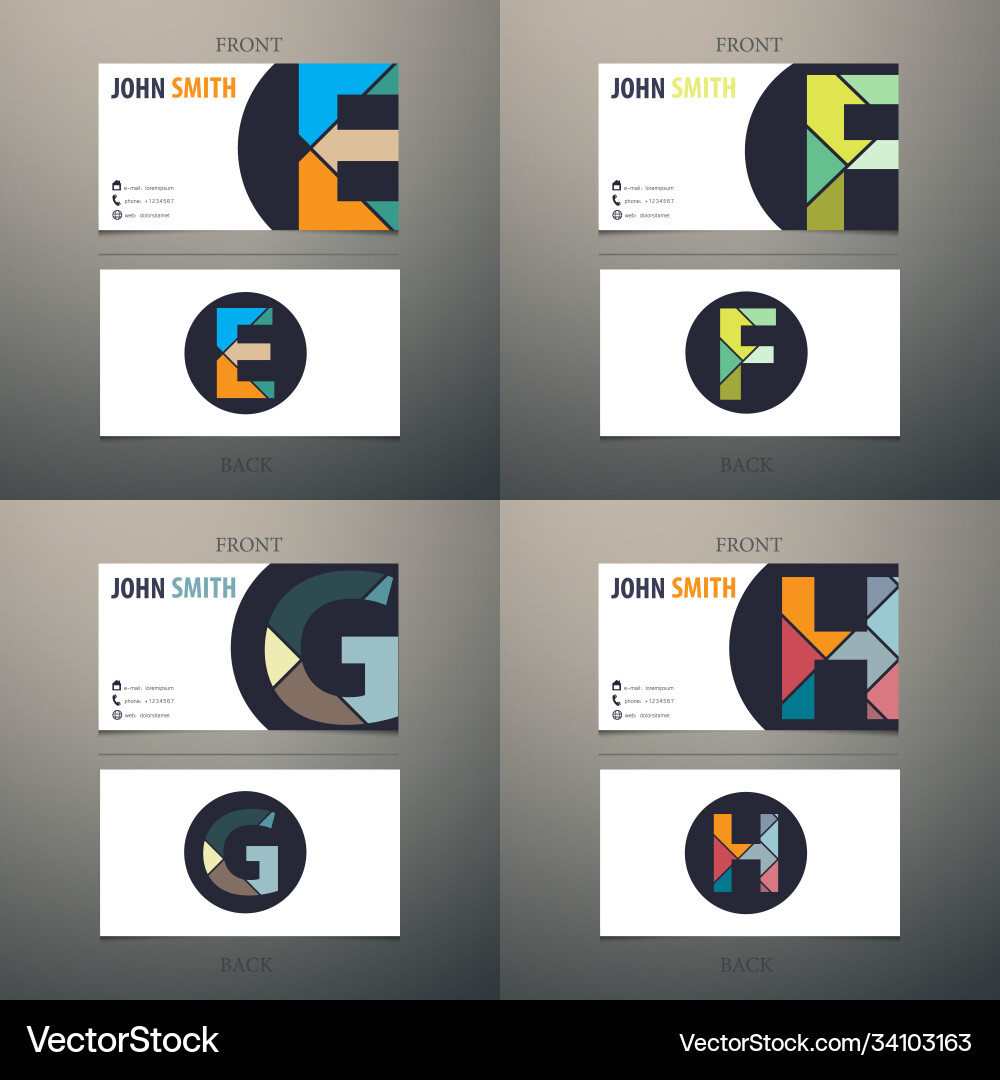 Letter business card design templates Royalty Free Vector