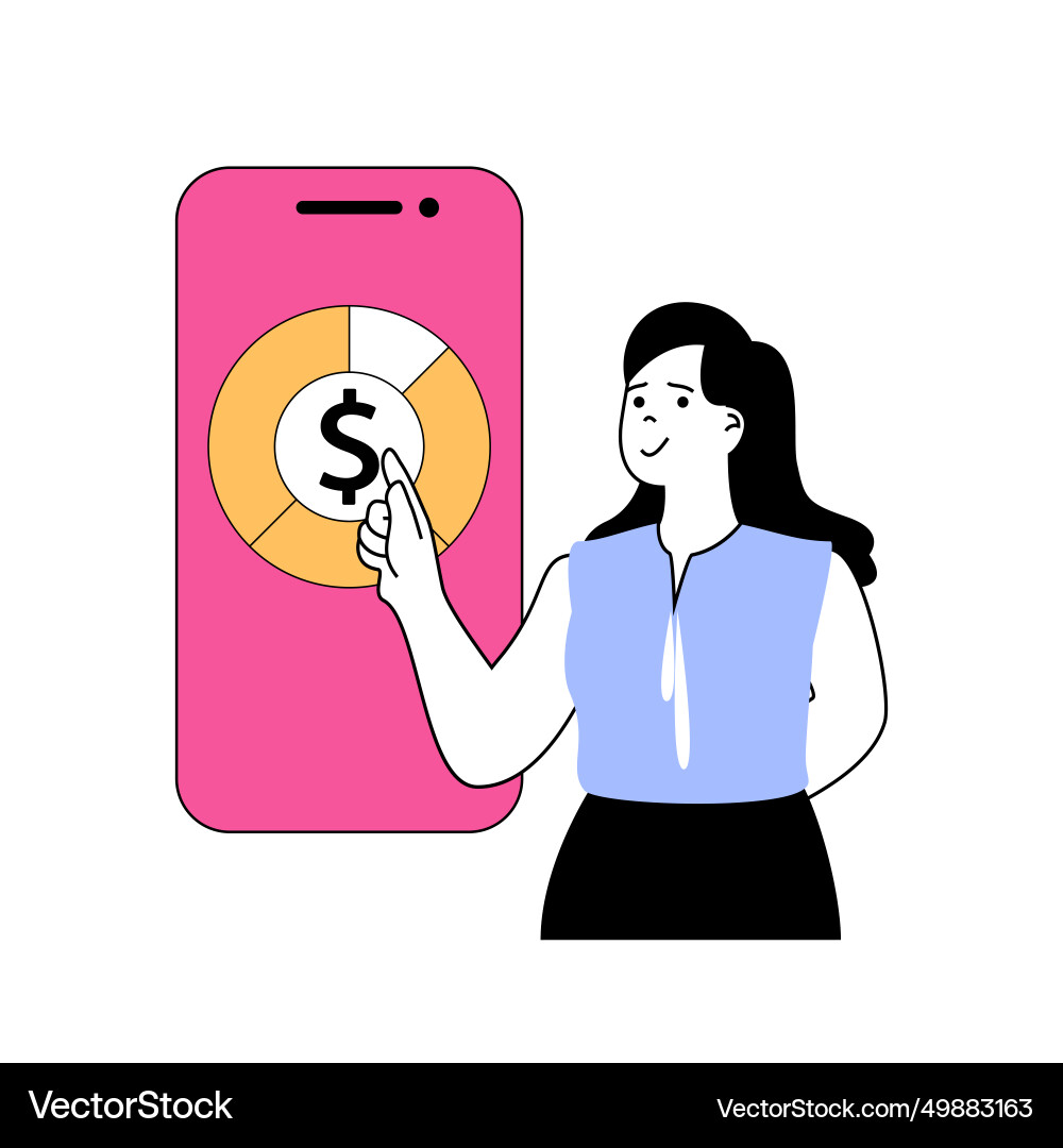 Mobile commerce concept with cartoon people in Vector Image