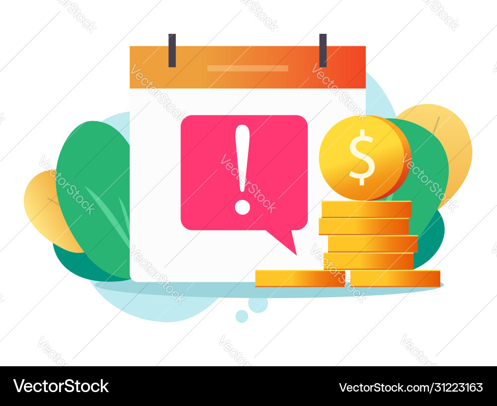 Money caution fraud error warning notice alert Vector Image