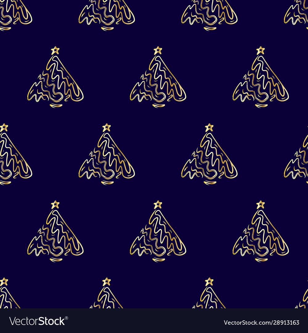 Pine tree pattern gold-11 Royalty Free Vector Image