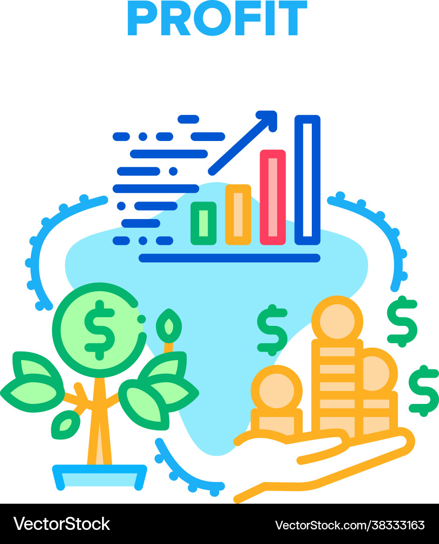 Profit growing concept color Royalty Free Vector Image