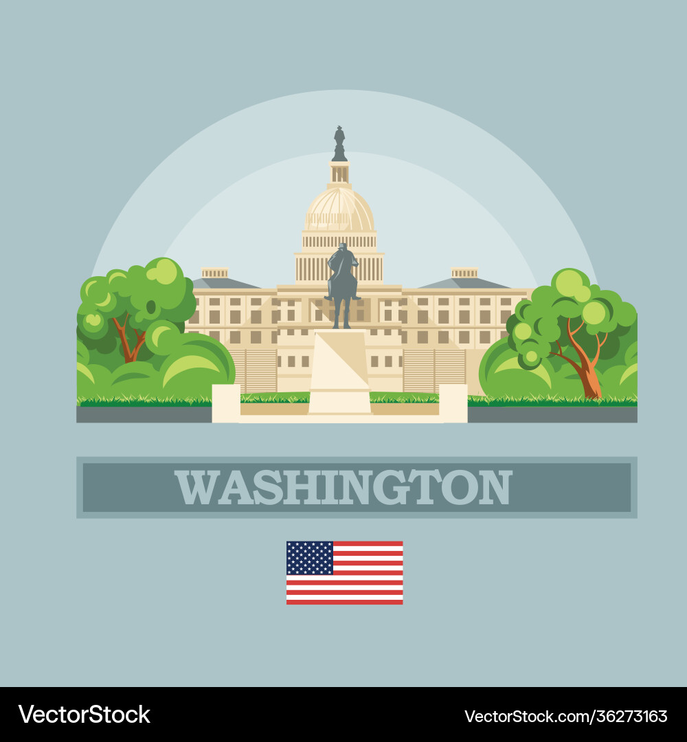 Washington dc skyline in usa Royalty Free Vector Image