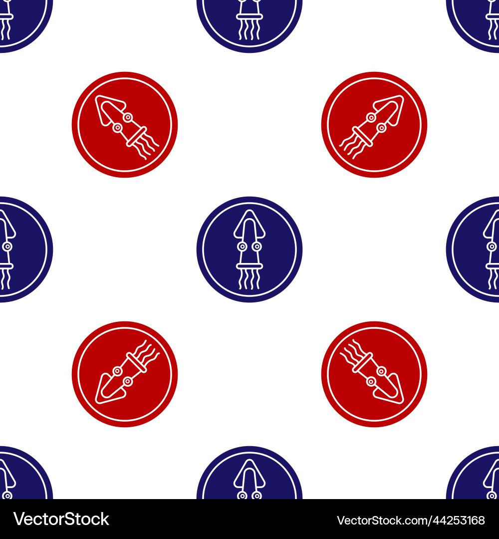 Blue and red octopus on a plate icon isolated Vector Image