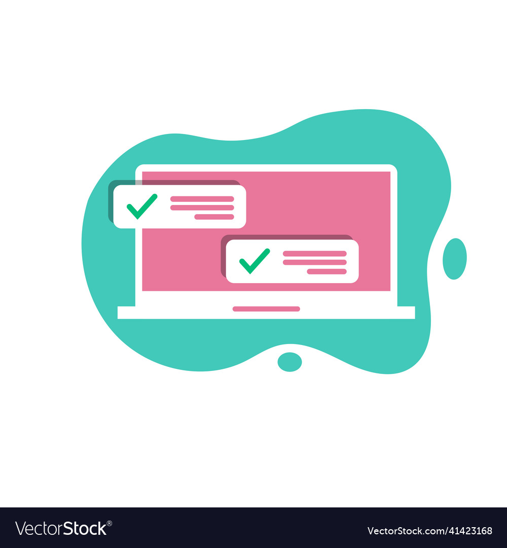 Computer with notifications business concept Vector Image