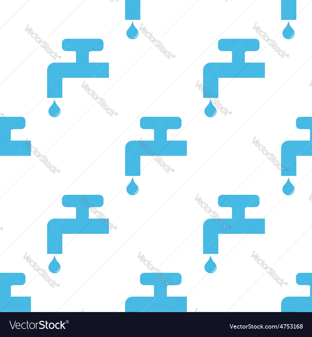 Flat water tap pattern Royalty Free Vector Image