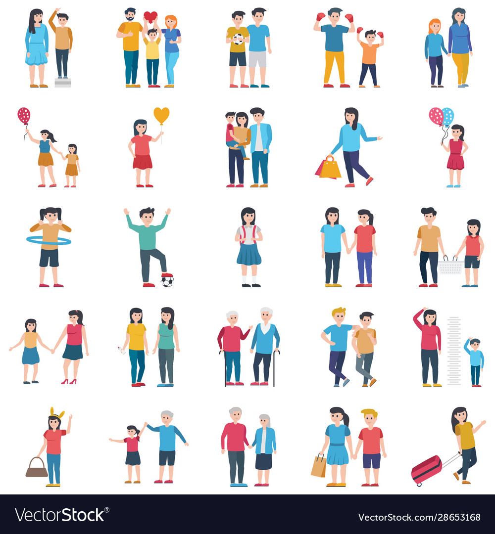 Happy family pack every singl Royalty Free Vector Image