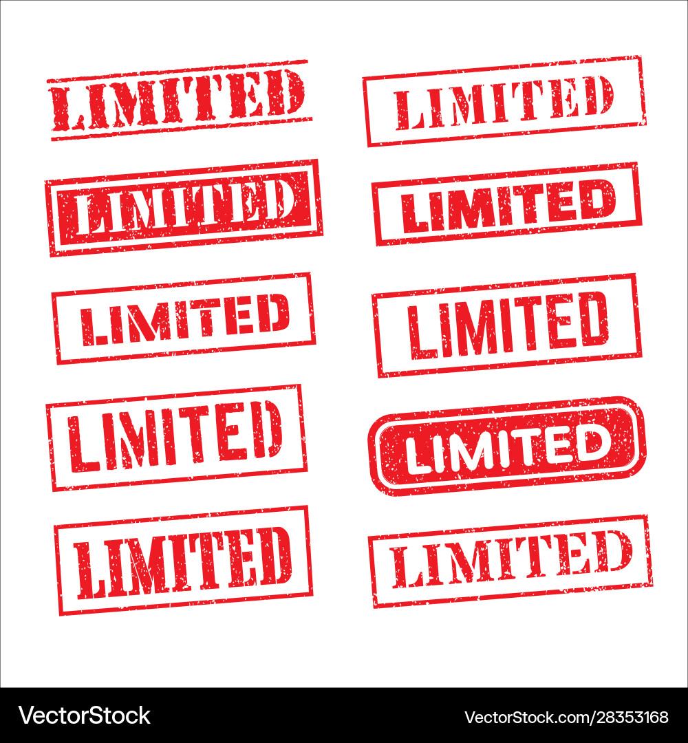 Limited red rubber stamp over a white background Vector Image