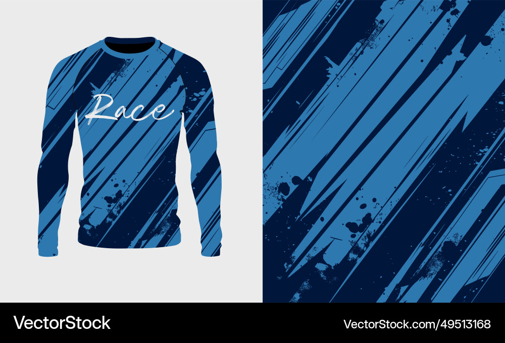 Long sleeve jersey blue grunge texture Royalty Free Vector
