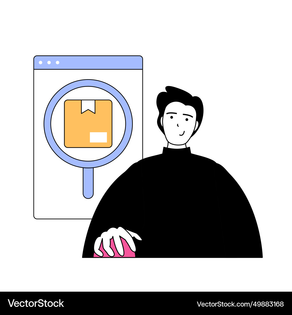 Mobile commerce concept with cartoon people in Vector Image
